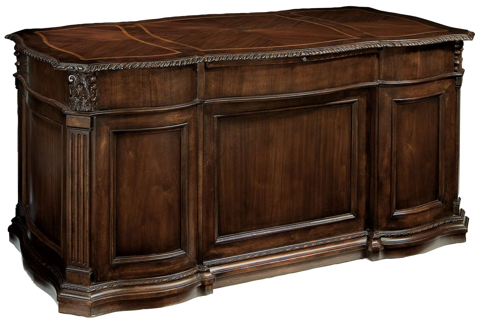Old World Walnut Burl Junior Executive Desk Hekman